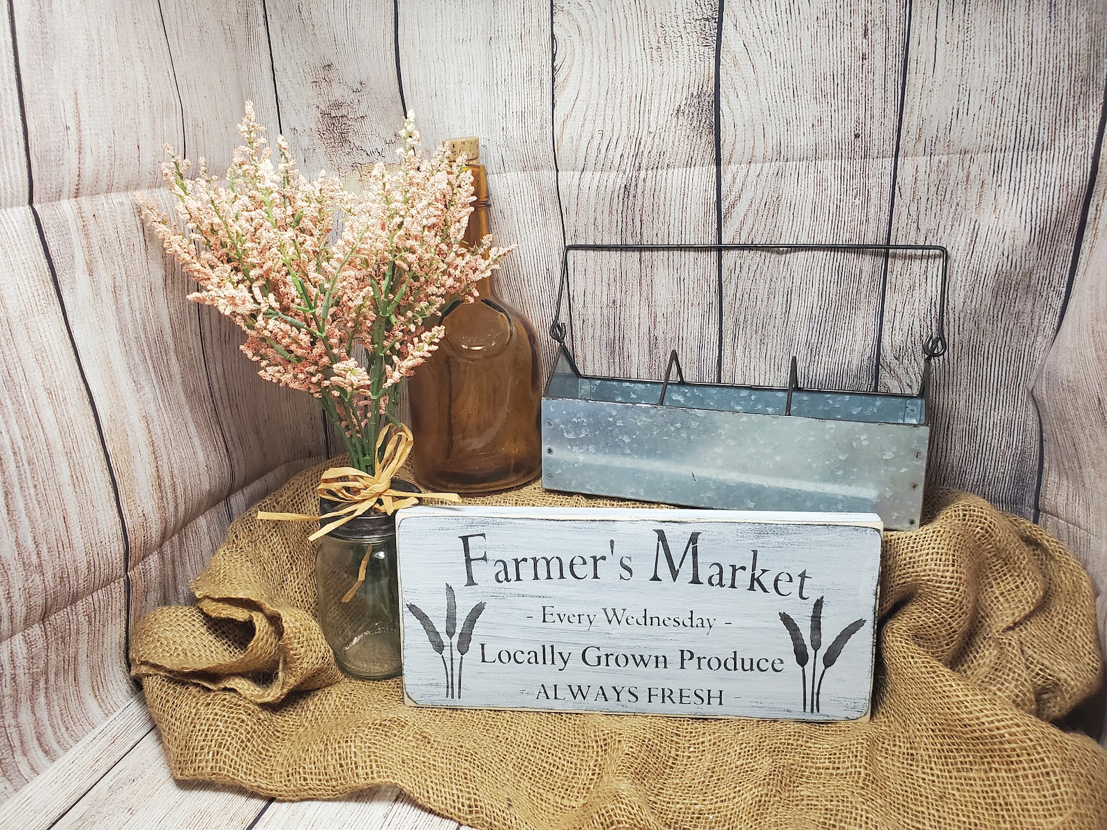 Farmers Market Locally Grown Produce Fresh Vintage Sign - Etsy