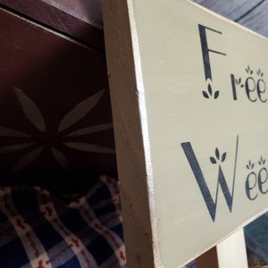 Free Weeds, Garden Sign, Outdoor Sign, Plant Sign, Country Sign ...