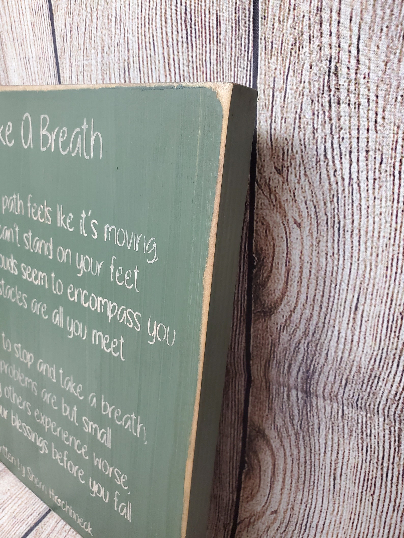 Take a Breath Poem Sign: Inspirational Stenciled Wood Decor - Etsy