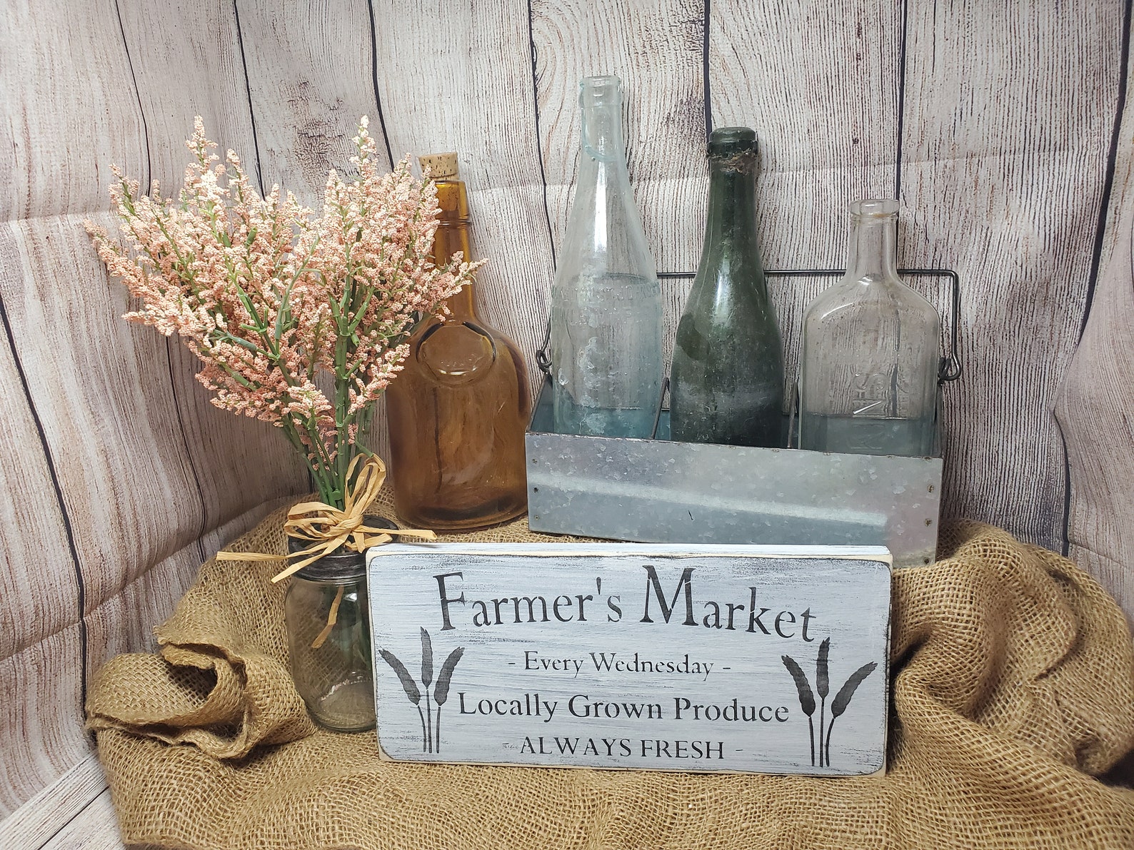 Farmers Market Locally Grown Produce Fresh Vintage Sign - Etsy