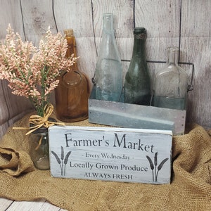 Farmers Market, Locally Grown Produce, Fresh, Vintage Sign, Primitive ...