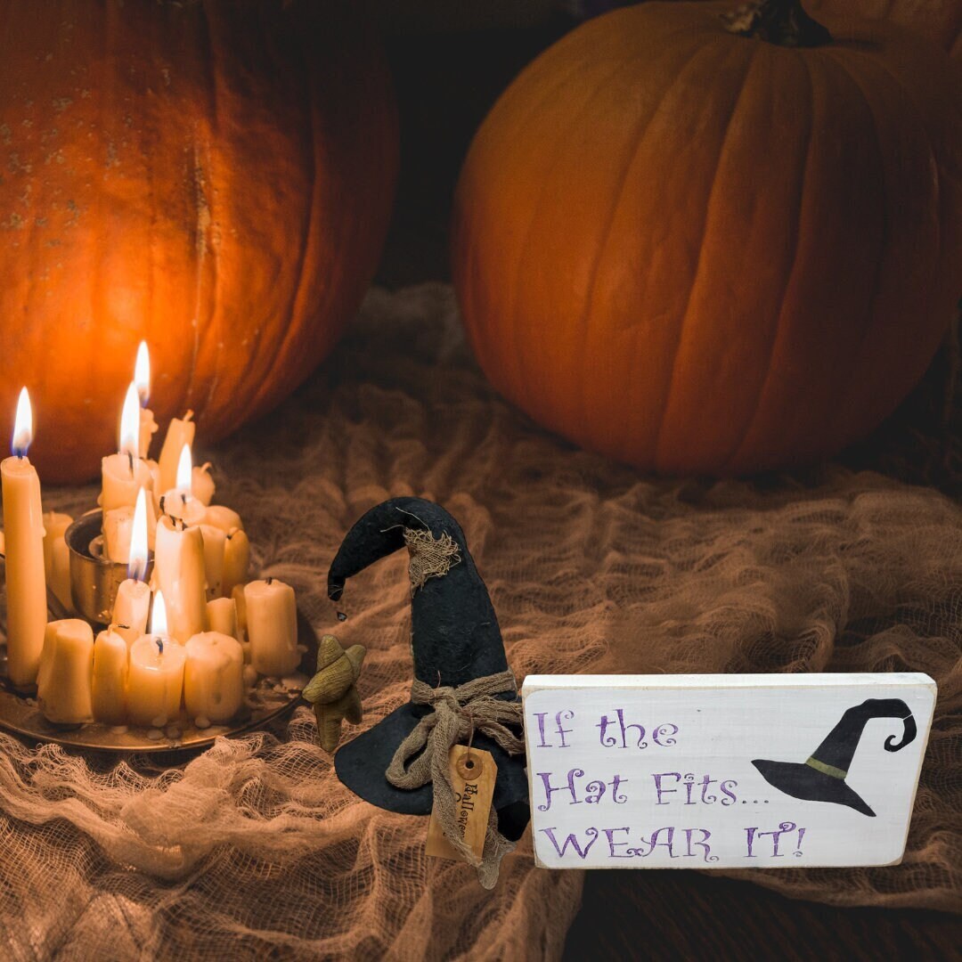 Witch Hat Wood Sign: Funny Halloween Decor - Etsy