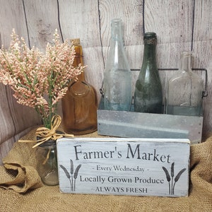 Farmers Market, Locally Grown Produce, Fresh, Vintage Sign, Primitive ...
