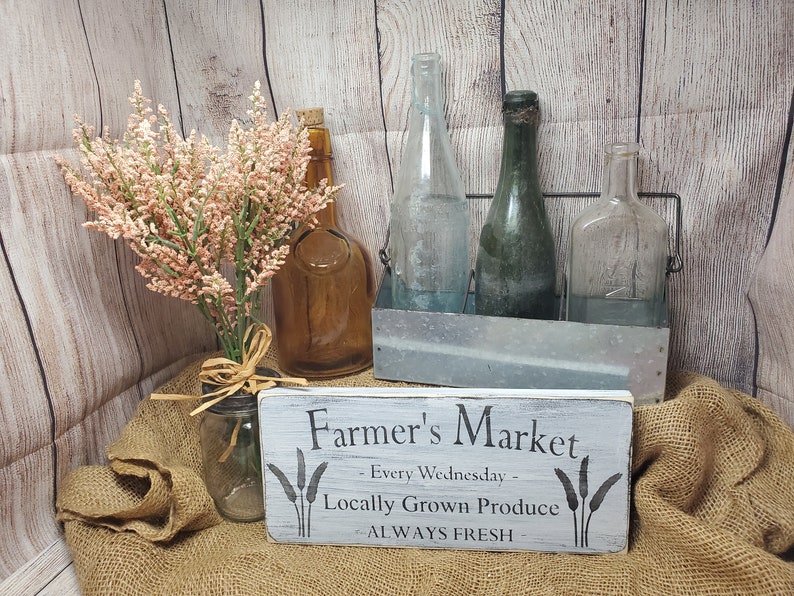 Farmers Market Locally Grown Produce Fresh Vintage Sign - Etsy