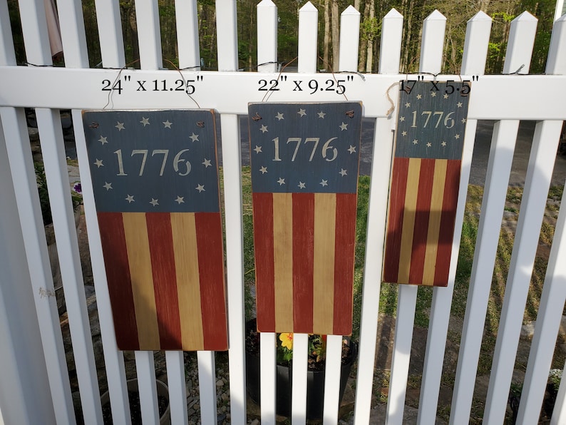 1776 American Flag Wooden Sign - Patriotic Home Decor - Etsy