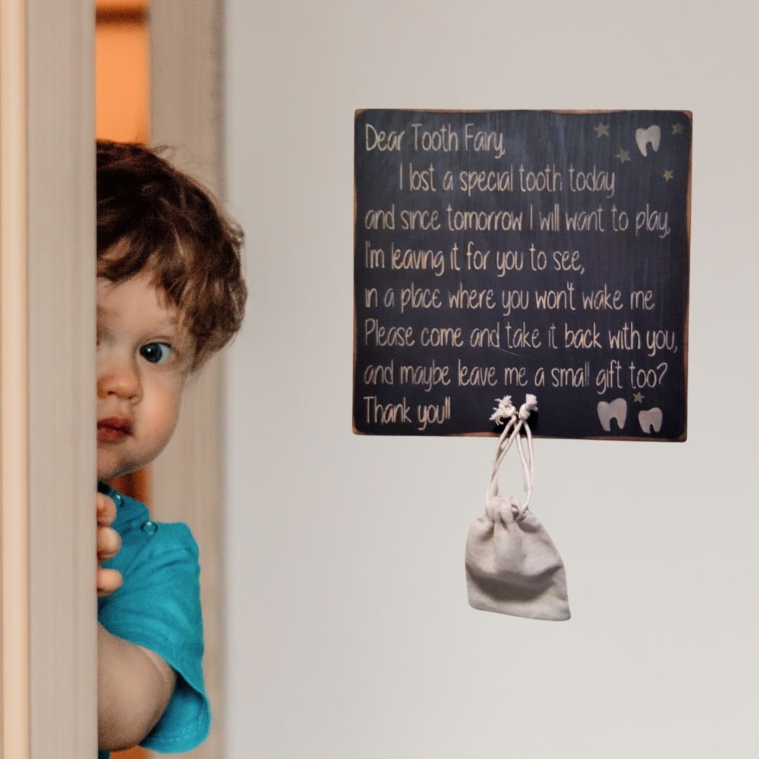 Personalized Tooth Fairy Sign With Bag: Kids Room Decor - Etsy