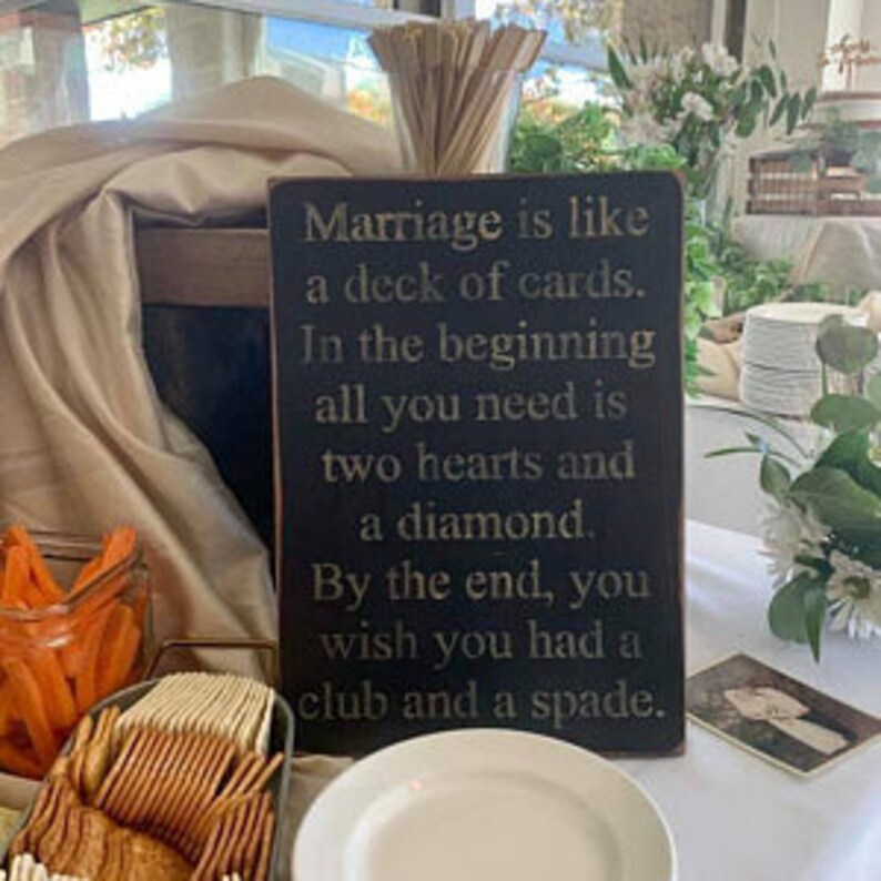 Funny Marriage Cards Wood Sign: Anniversary Home Decor (14x9.5) - Etsy
