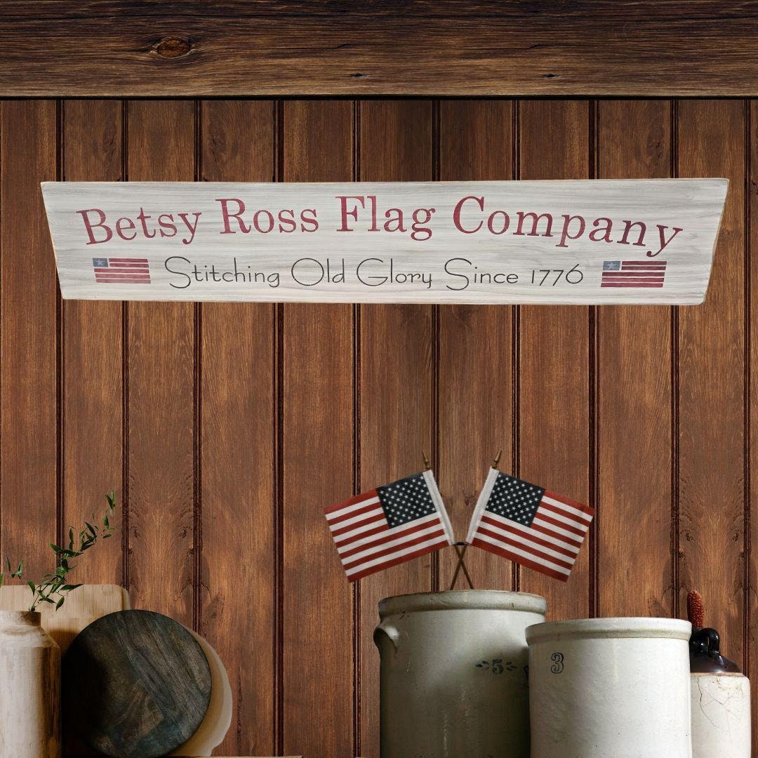 Betsy Ross Flag Company Wood Sign: Distressed Americana Decor (60" X 11 ...