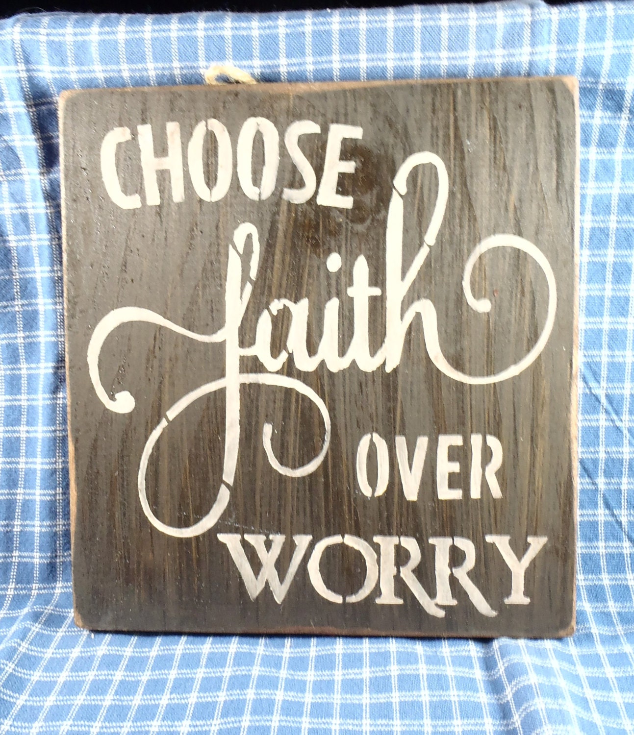 Inspirational Quotes Choose Faith Over Worry Primitive Sign | Etsy