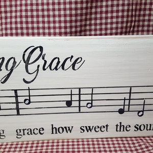 Amazing Grace, Religious Sign, Christian Sign, Music, Wood Sign, Rustic ...