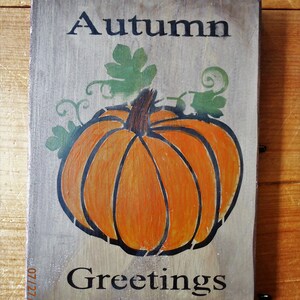 Autumn Greetings, Fall Sign, Primitive Sign, Country Sign, Fall Decor ...