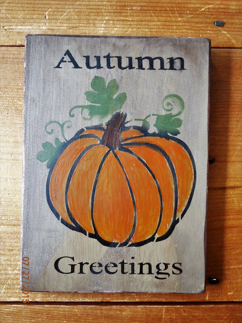 Autumn Greetings Fall Sign Primitive Sign Country Sign - Etsy
