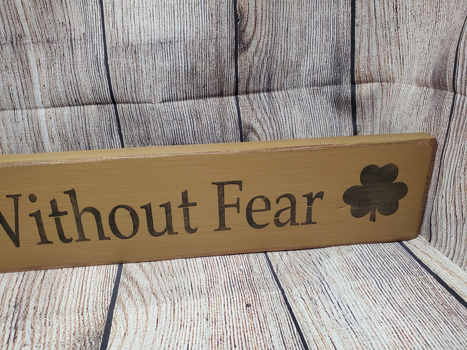 Sine Metu Without Fear Irish Shamrock Rustic Sign Country | Etsy