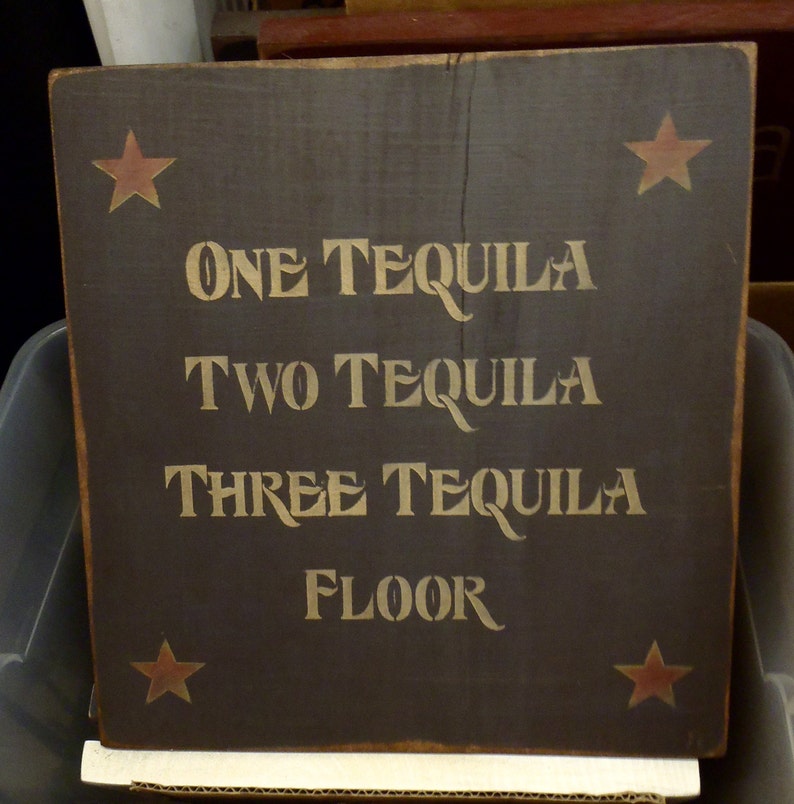 Funny Tequila Bar Sign: Distressed Alcohol Decor - Etsy
