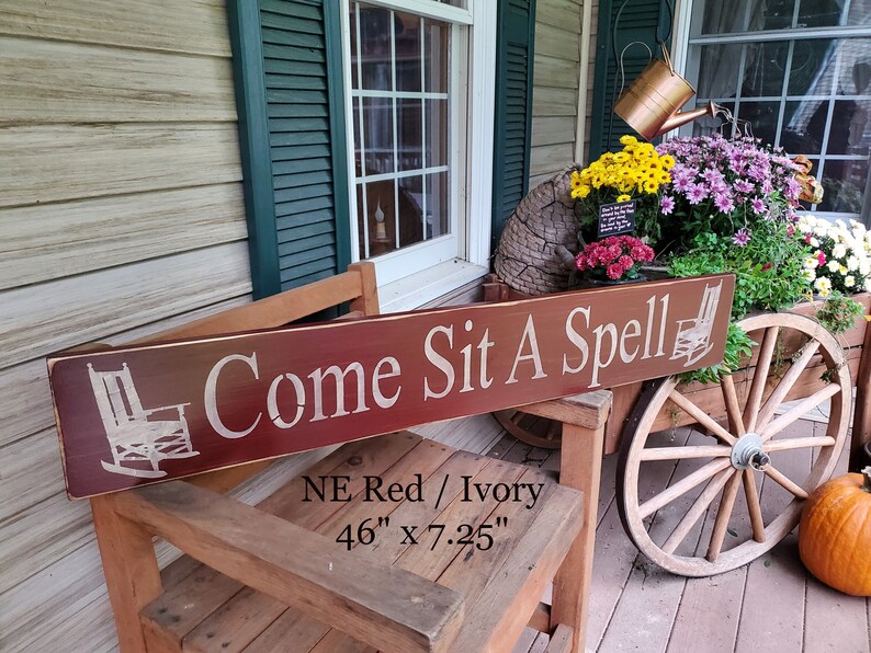Come Sit A Spell Porch Sign Living Room Sign Rocking | Etsy