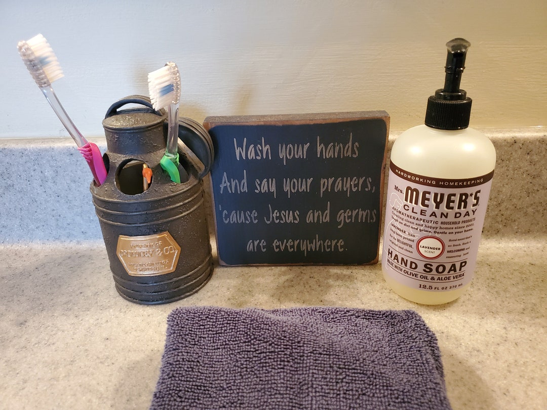 Wash Your Hands Wood Sign: Primitive Bathroom Decor - Etsy