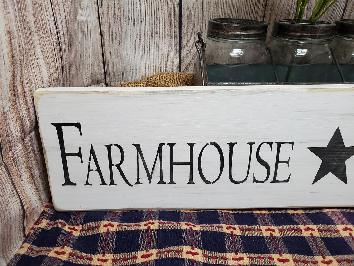 Distressed Farmhouse Kitchen Sign: Rustic Country Decor (24" X 5.5") - Etsy