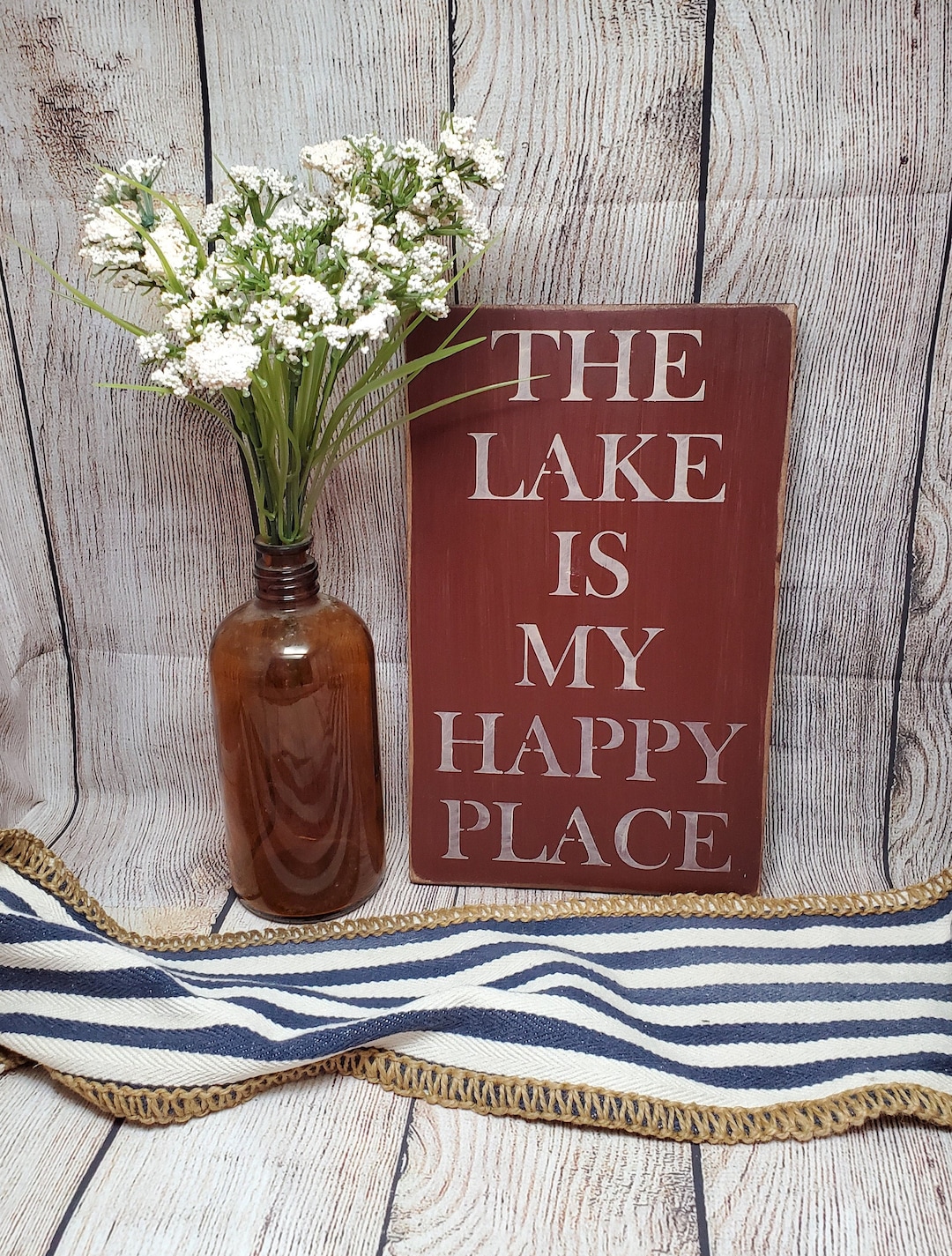 Lake House Wood Sign: Rustic Cottage Wall Decor (12x7.5) - Etsy