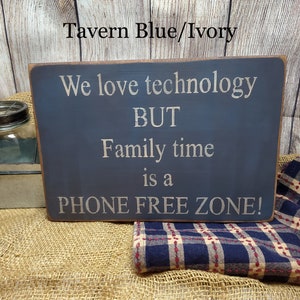 Phone Free Zone Wood Sign: Rustic Family Time Decor - Etsy