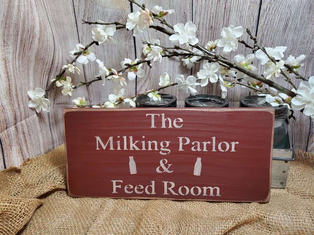 Milking Parlor & Feed Room Sign: Rustic Farmhouse Decor - Etsy