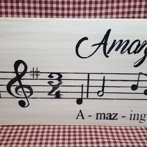 Amazing Grace, Religious Sign, Christian Sign, Music, Wood Sign, Rustic ...