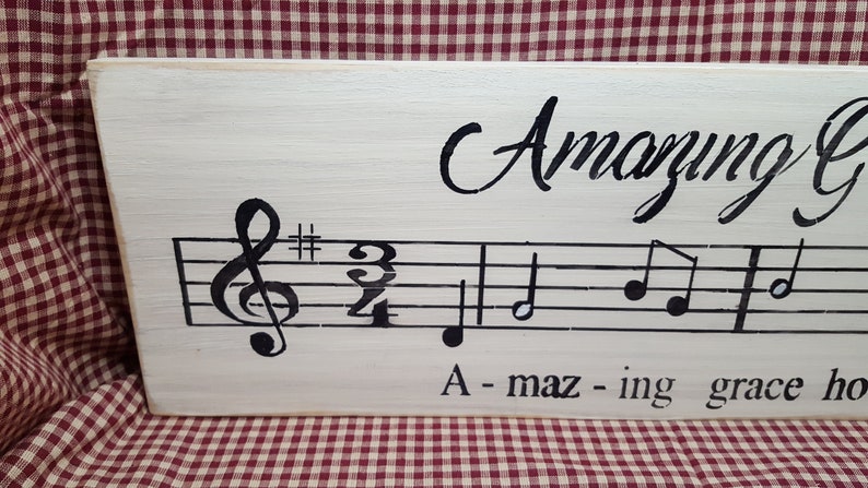 Amazing Grace Religious Sign Christian Sign Music Wood | Etsy