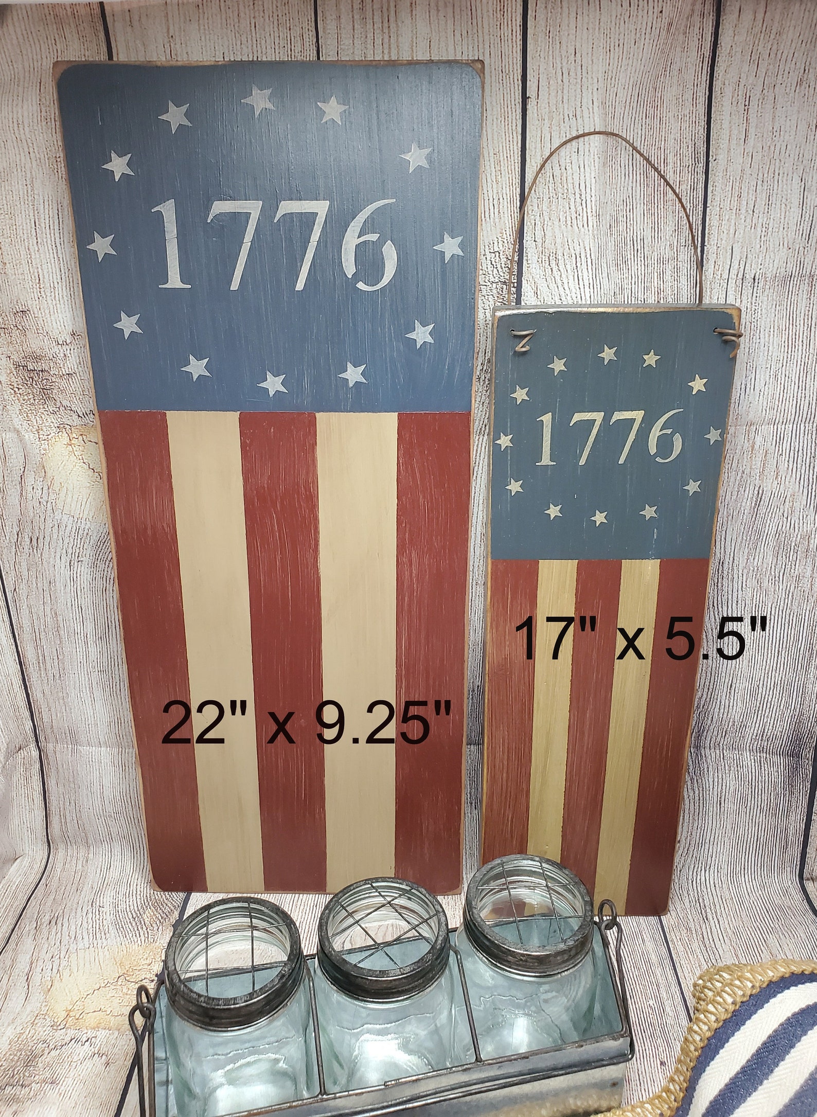 1776 American Flag Wooden Sign - Patriotic Home Decor - Etsy