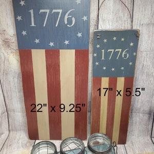 1776 American Flag Wooden Sign - Patriotic Home Decor - Etsy
