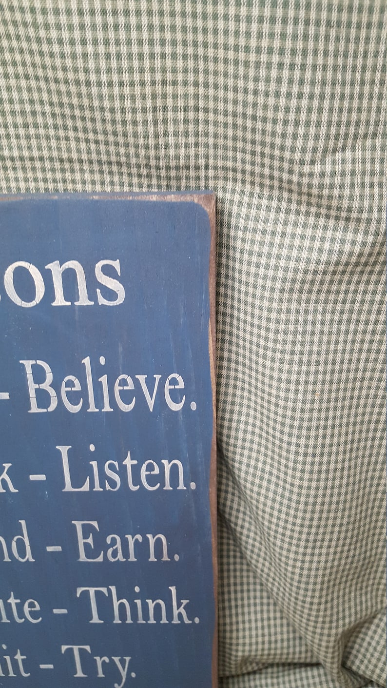 Life Lessons Wood Sign: Inspirational Rustic Decor - Etsy