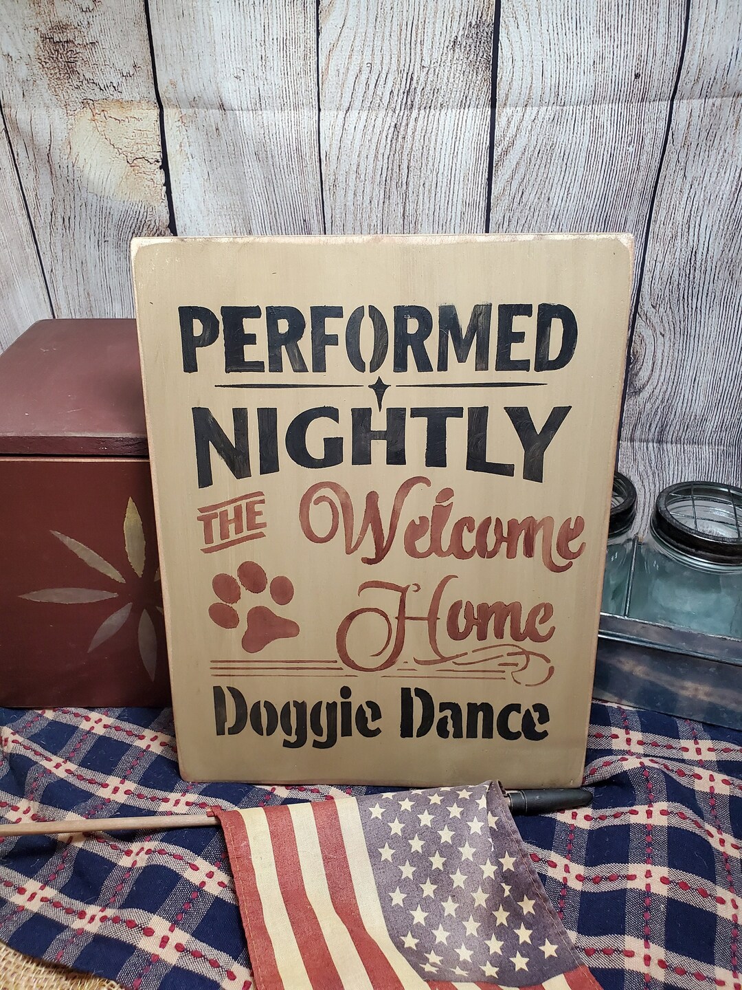 Welcome Home Doggie Dance Wood Sign - Rustic Pet Lover Decor - Etsy