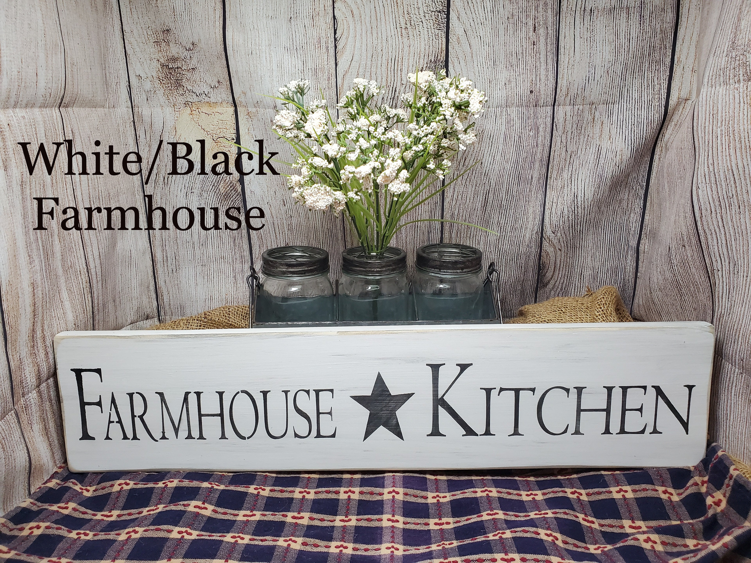 Distressed Farmhouse Kitchen Sign: Rustic Country Decor (24" X 5.5") - Etsy
