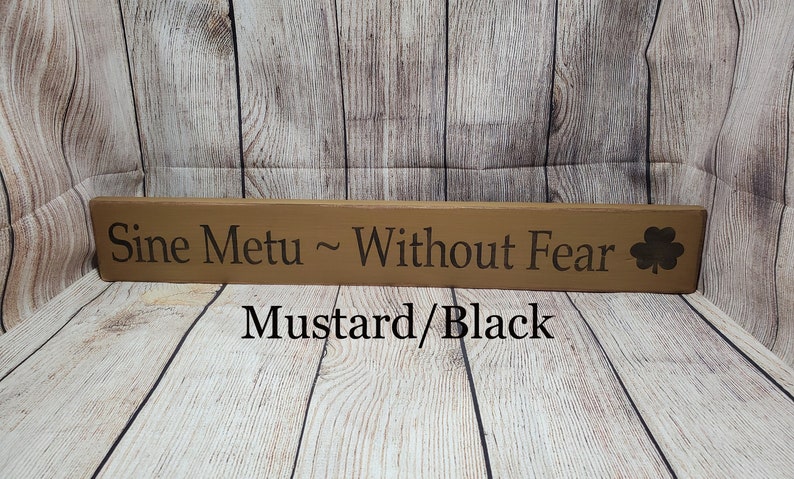 Sine Metu Without Fear Irish Shamrock Rustic Sign Country | Etsy