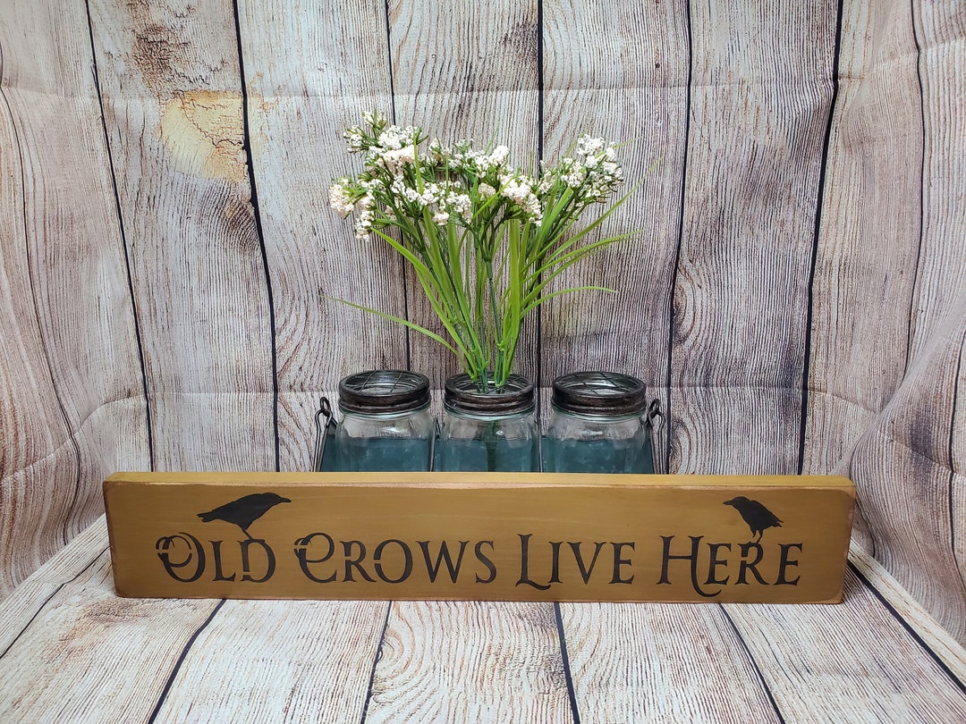 Old Crows Live Here Wood Sign - Funny Retirement Gift - Etsy