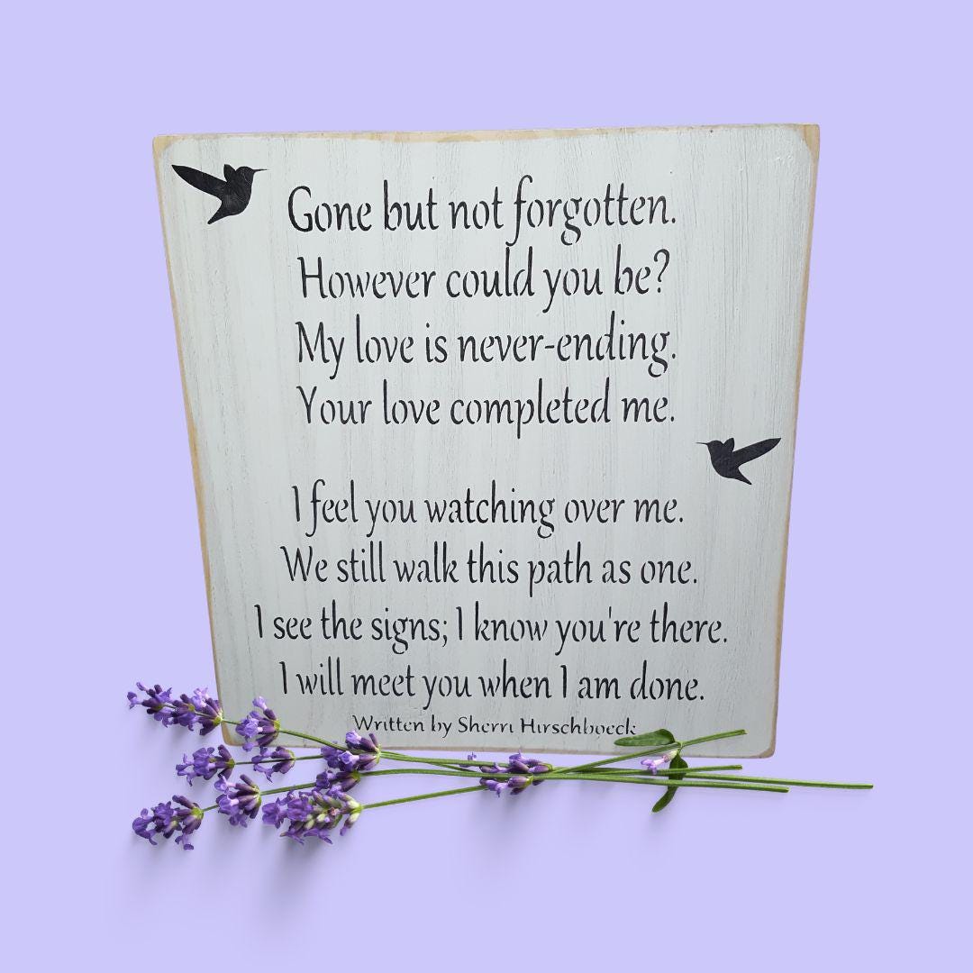 Hummingbird Sympathy Sign: Gone but Not Forgotten Remembrance - Etsy