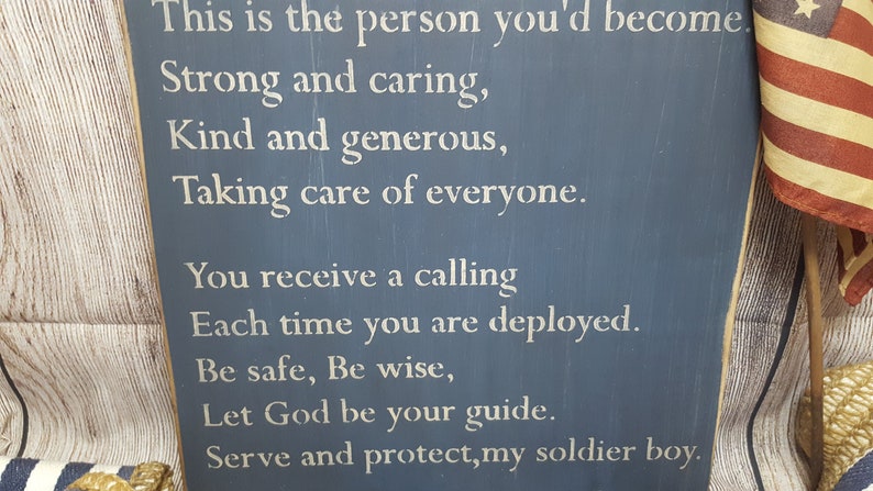 Soldier Boy Poem Wood Sign: Patriotic Military Family Gift - Etsy
