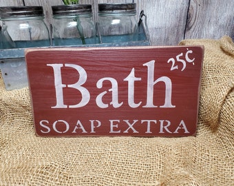 Primitive Bath Sign | Etsy