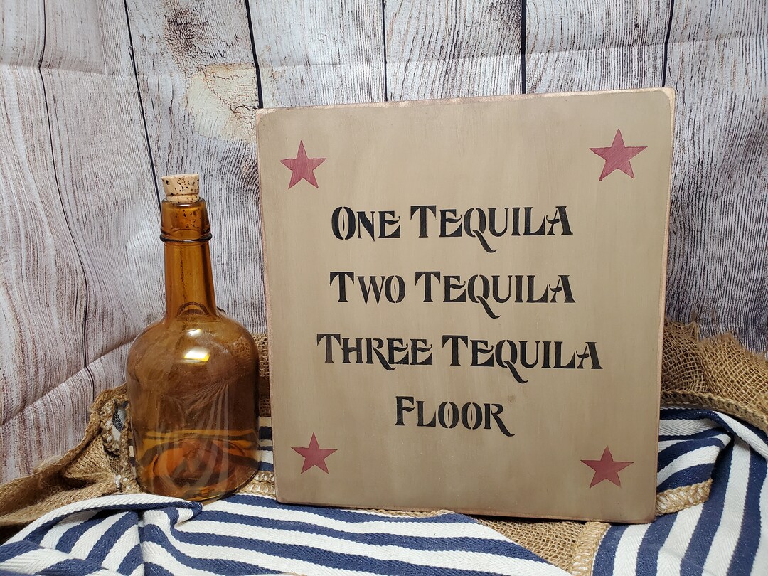 Funny Tequila Bar Sign: Distressed Alcohol Decor - Etsy