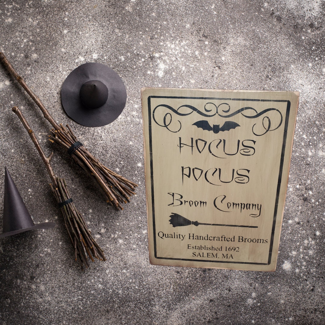 Hocus Pocus Broom Company, Broom, Bat, Salem, Halloween Sign ...