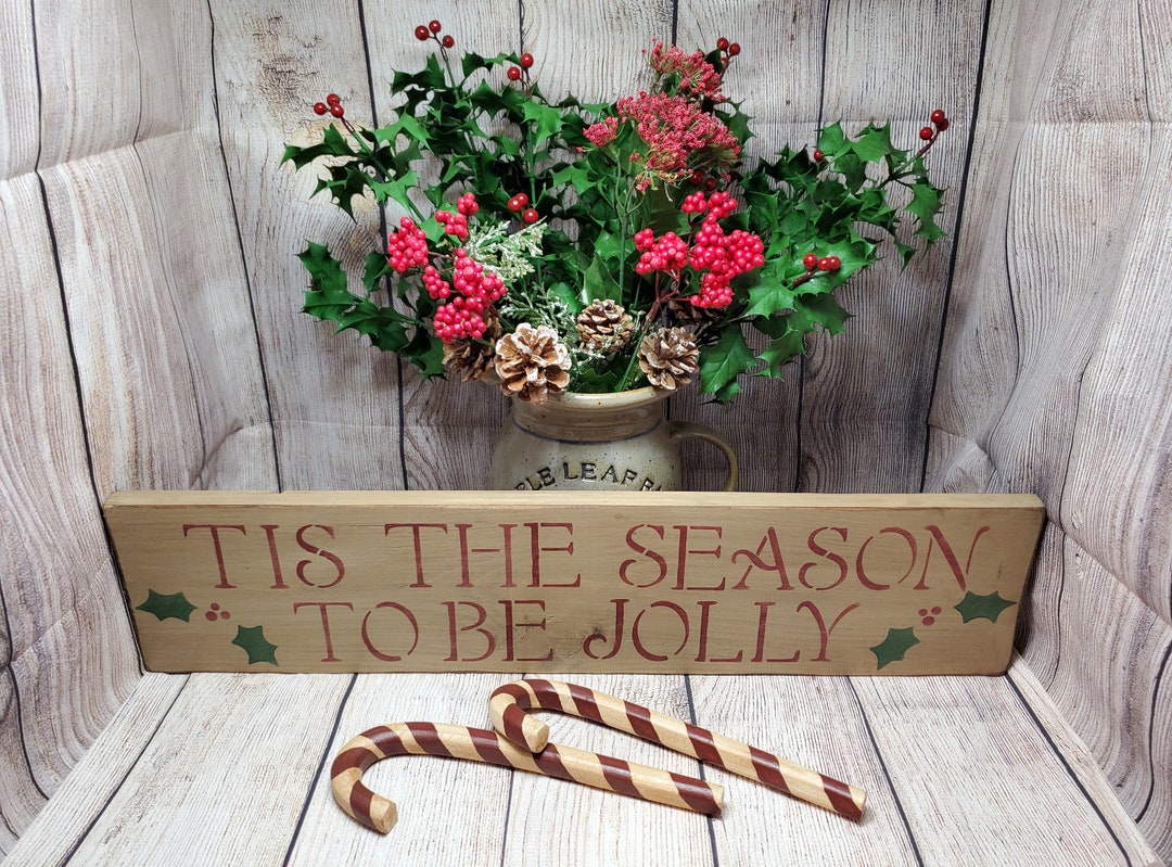 Rustic Christmas Sign: Tis the Season to Be Jolly, Holiday Decor - Etsy