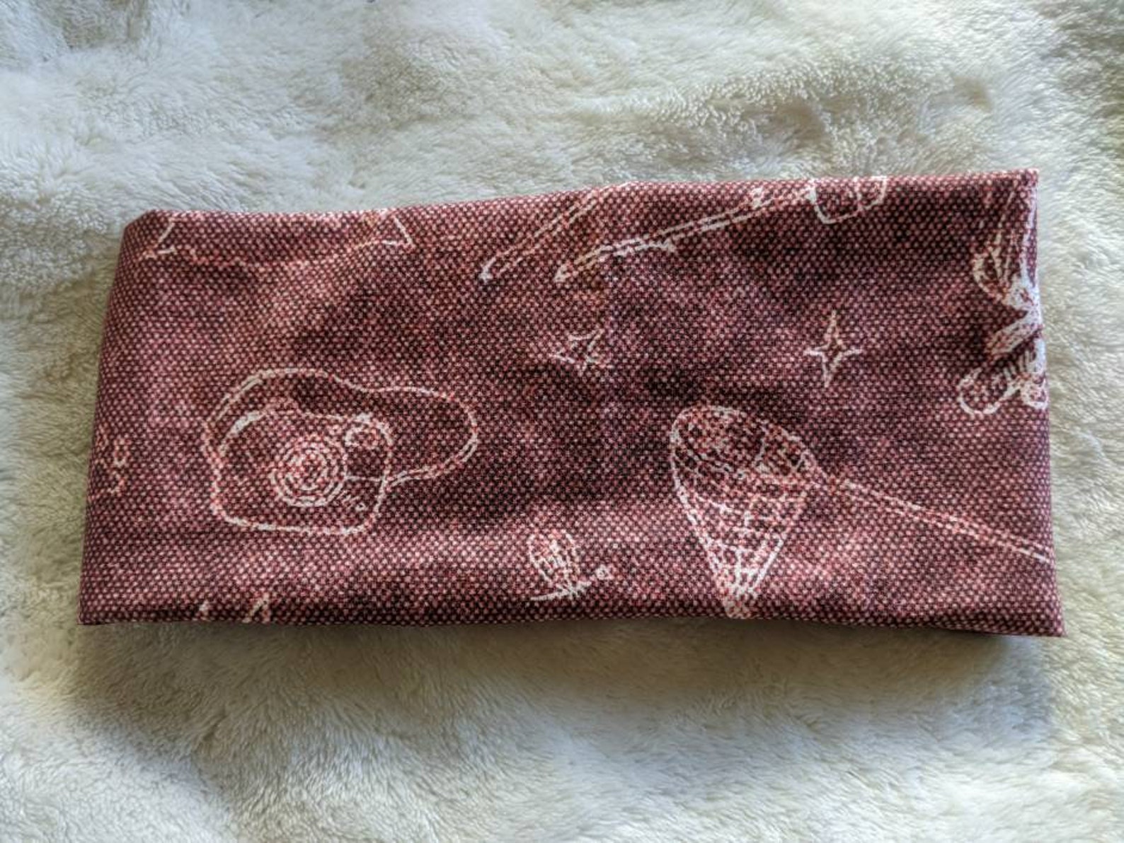 Camping Nature Print Duck Cloth Canvas Look Doodled Cotton Knit Twist ...