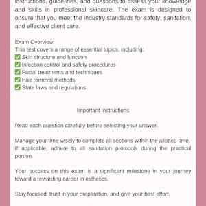 Esthetics State Board Study Guide - Etsy