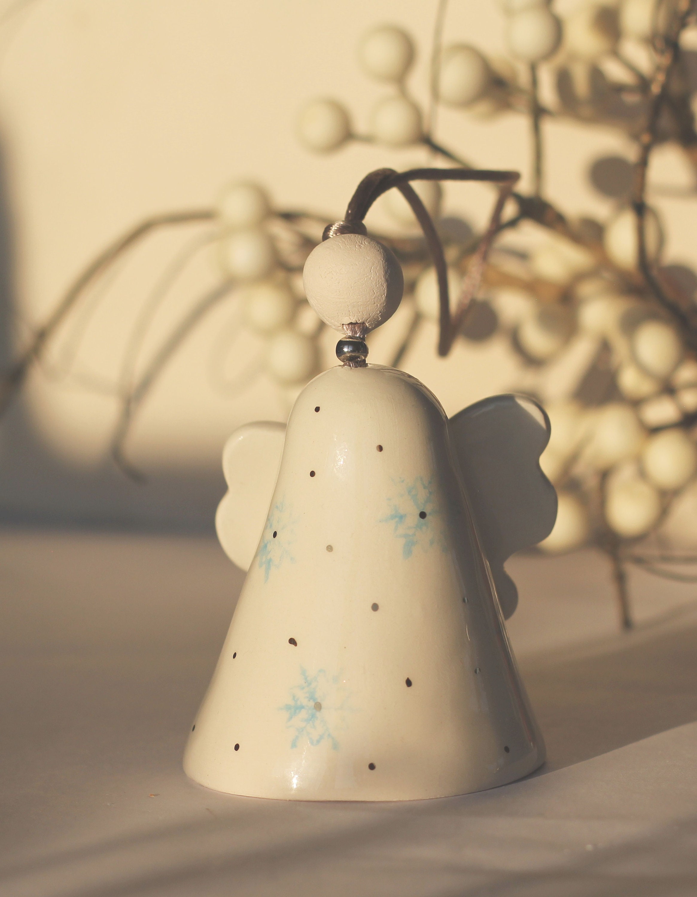 Ceramics Angel Bell, Housewarming Decor Gift, Handmade Ceramic Angel ...