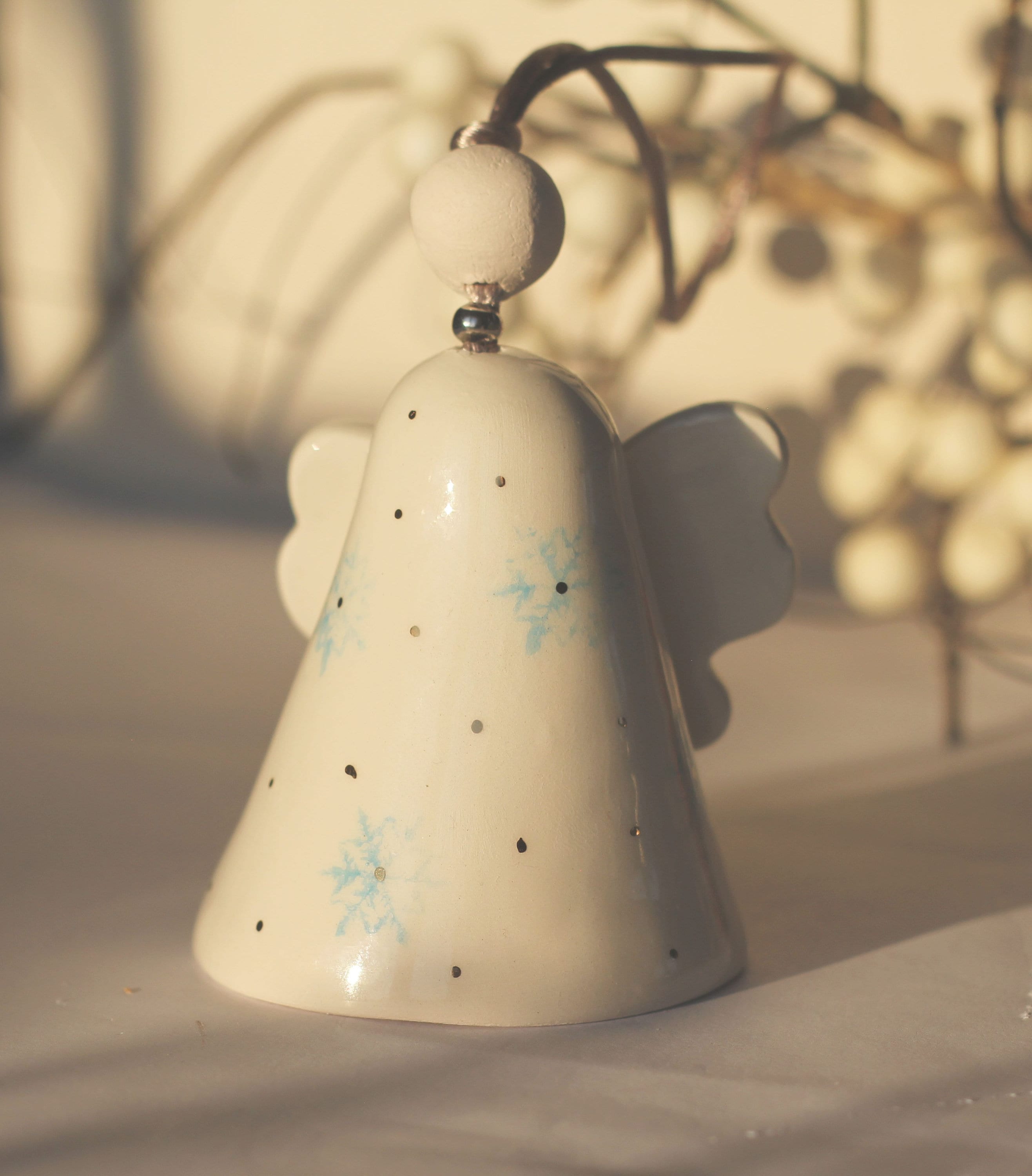 Ceramics Angel Bell, Housewarming Decor Gift, Handmade Ceramic Angel ...
