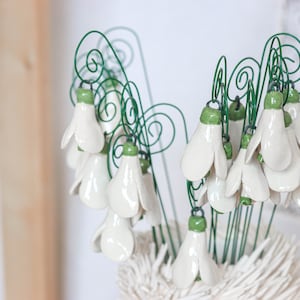 Decorative Unique Snowdrops Ceramics Spring Flowers, Ceramic Spring ...