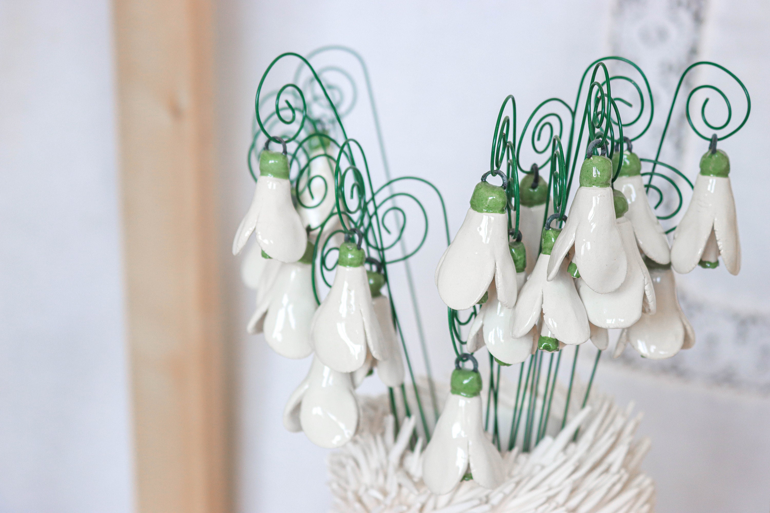 Ceramic Snowdrop Flower | Handmade Elegant Decor - Etsy UK