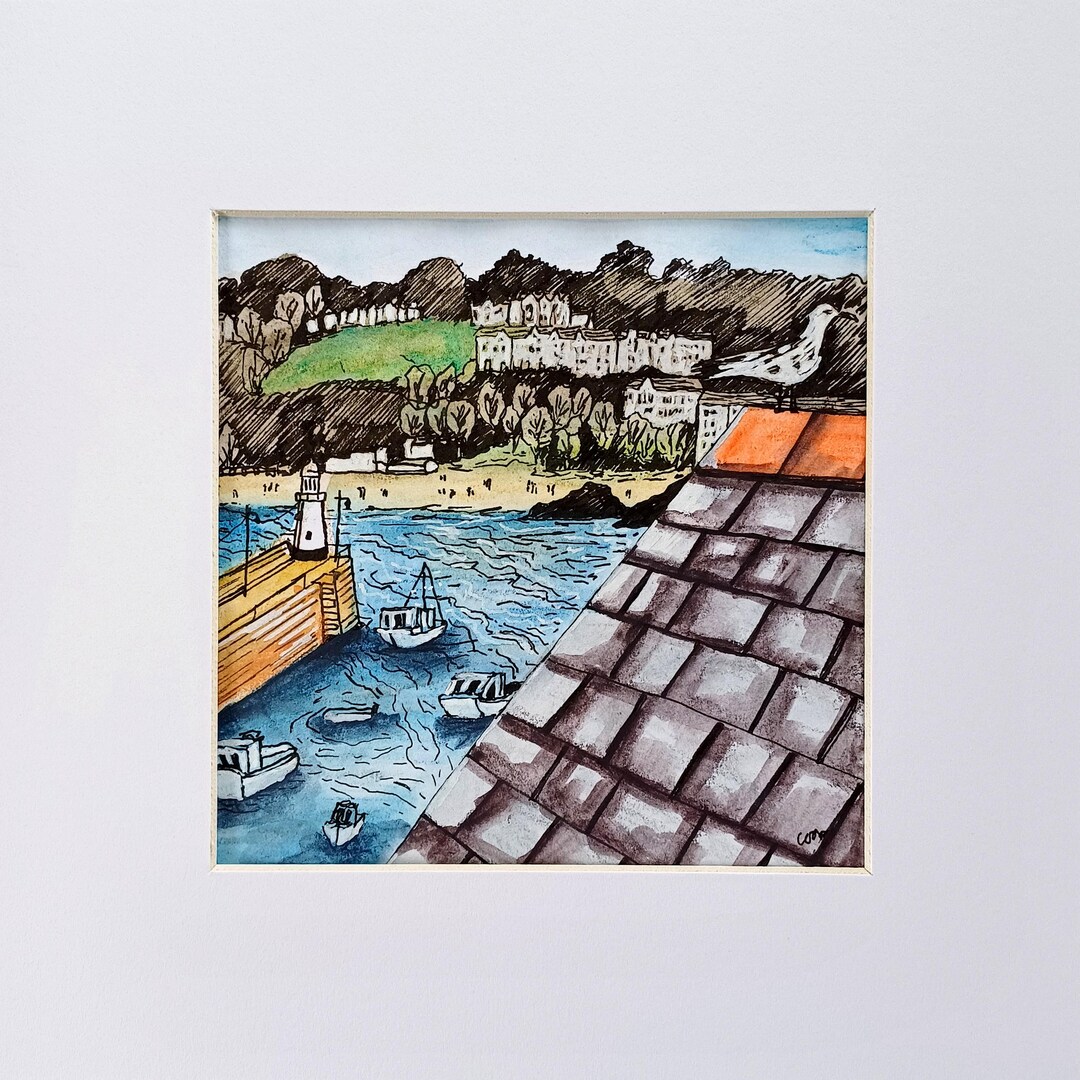St Ives, Cornwall Original Mounted Artwork // Charlotte Orr ...