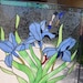 Blue Iris Butterfly Stained Glass Window Panel Flower Glass - Etsy