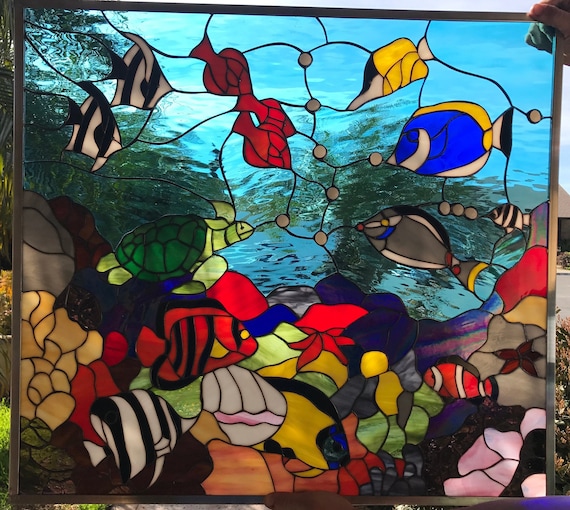Aquarium Stained Glass Patterns Tardigrade Stained Glass Panel By