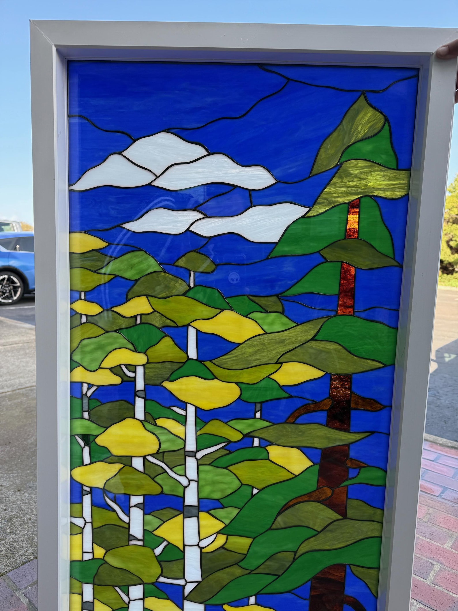 Birch Trees Stained Glass Window Insulated in Tempered Glass & Vinyl ...