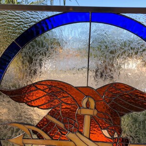 Marines Navy Stained Glass Window Panel - USA Navy Stained Glass Art ...